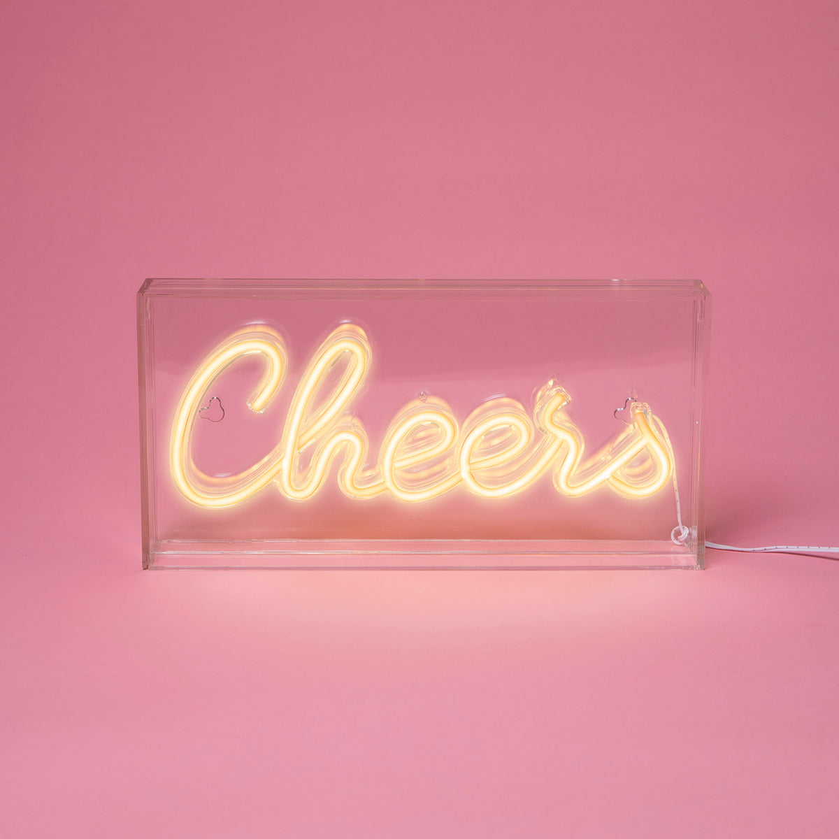 “Cheers” Acrylic LED Neon Lightbox – West & Arrow