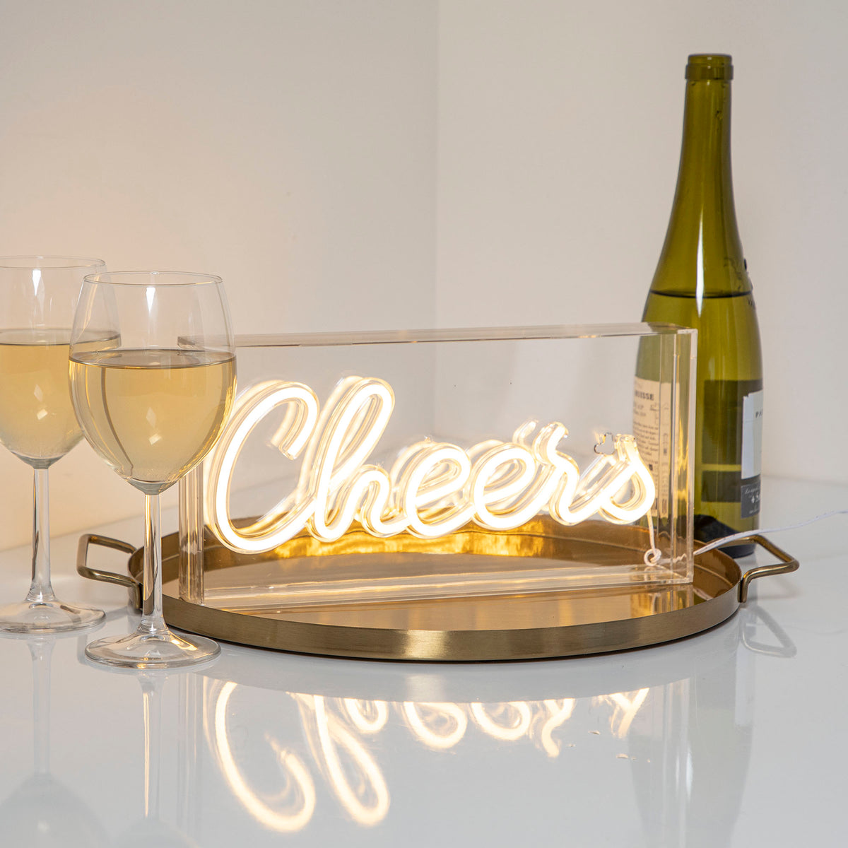 “Cheers” Acrylic LED Neon Lightbox – West & Arrow